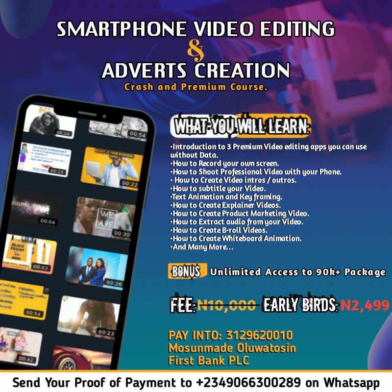 Buy Smartphone video editing and Adverts Creation(Crash and premium ...