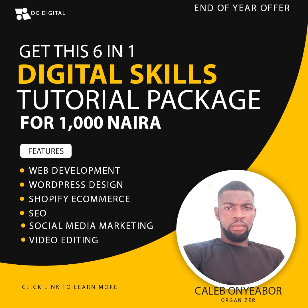 Buy 5 in 1 Digital Skills Courses Tutorial Package by David Gabriel Shedow on Selar