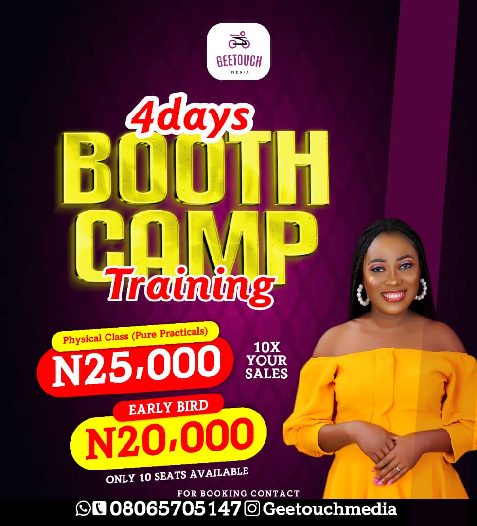 Buy 4days Booth Camp Training by Grace Omodunbi on Selar