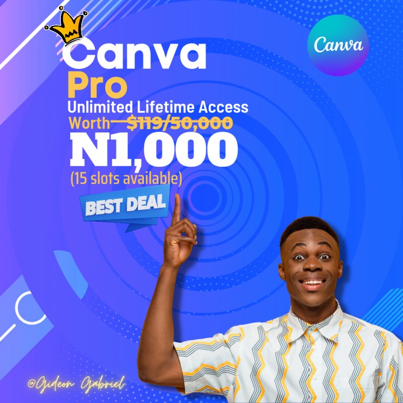 Buy Canva Pro Lifetime Access by Gideon Gabriel on Selar