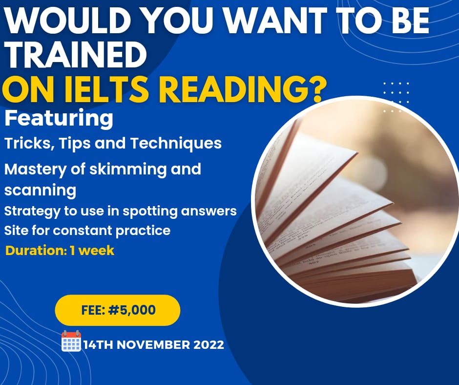 Buy IELTS READING MODULE CLASS by Godswill Chiedu on Selar