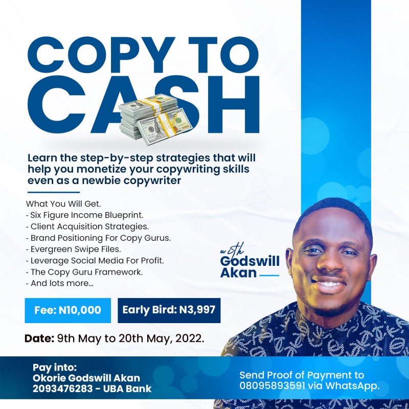 Buy COPY TO CASH by Godswill Akan on Selar