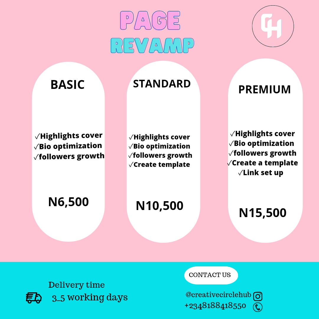 Buy Premium package (PAGE REVAMP) by Gloria Essien on Selar