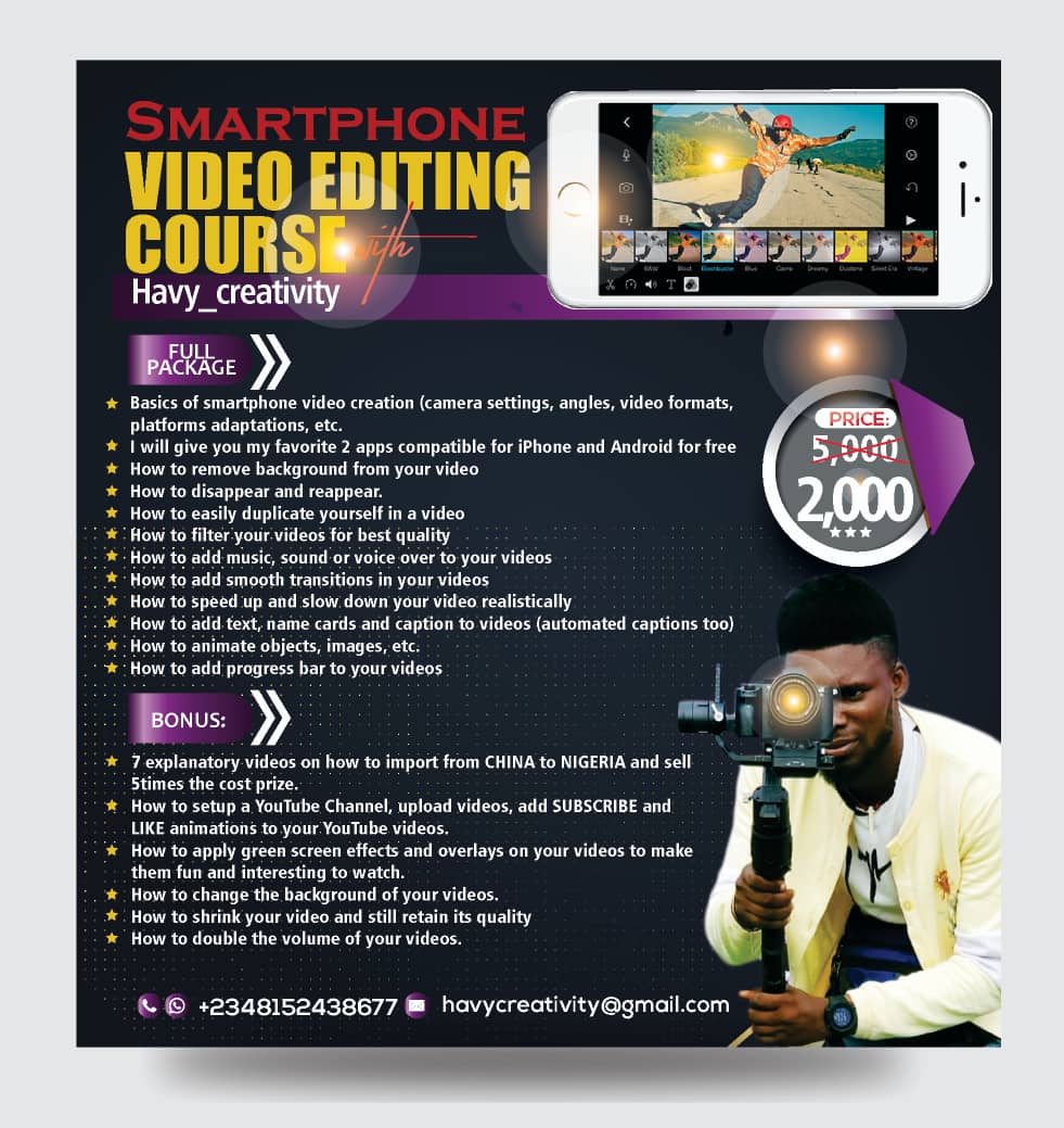 Buy SMART PHONE VIDEO EDITING COURSE with CHINA IMPORTATION as Bonus by ...