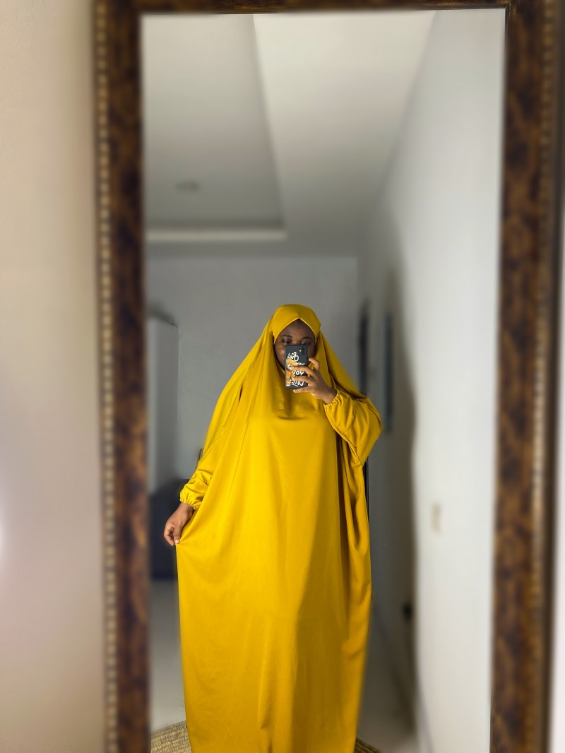 Buy One Piece Jilbab Yellow by Toluwaloju Aisha on Selar