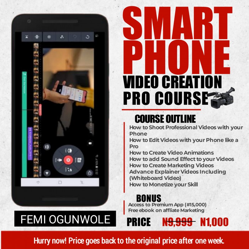 Buy Smartphone Videography Course by Femi Ogunwole on Selar