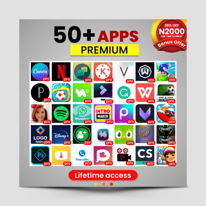 Buy 50+ PRO VERSION APPS by Isaac Mathias on Selar
