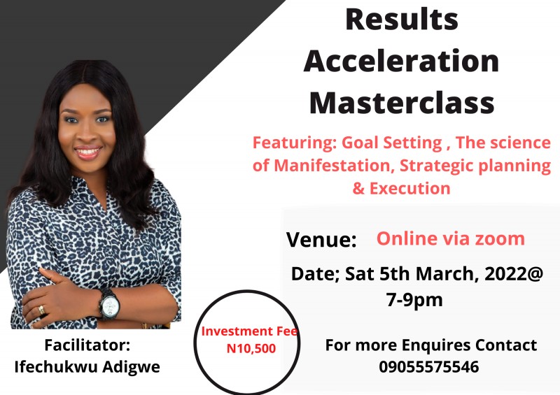 Buy Results Acceleration Masterclass by Ifechukwu Adigwe on Selar