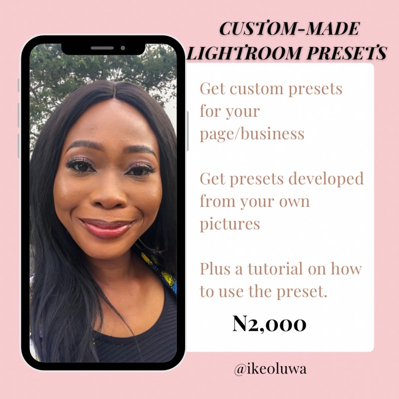 Buy Custom-made Lightroom Presets by Ikeoluwa Adebisi on Selar