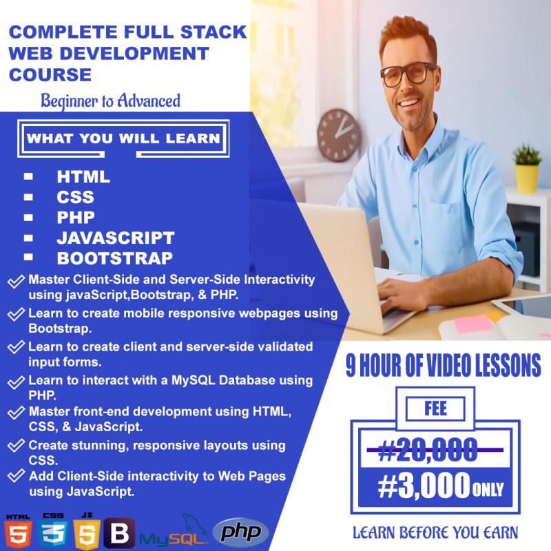 Buy COMPLETE FULL STACK WEB DEVELOPMENT COURSE by Code Learning on Selar