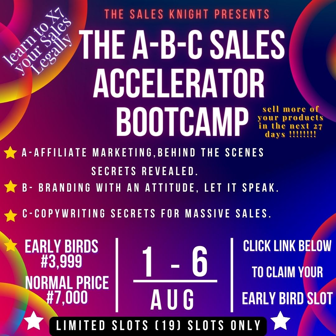 Buy A-B-C SALES ACCELERATOR BOOTCAMP by Morkly Jehiel on Selar