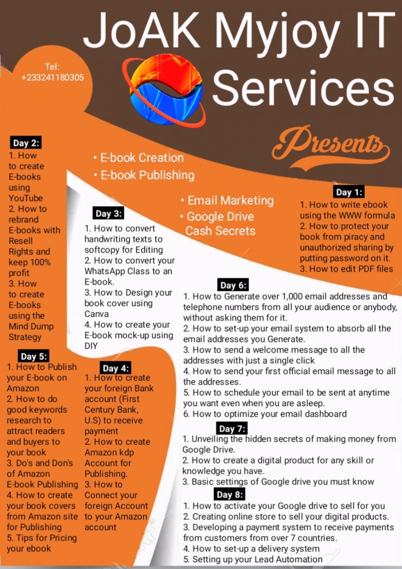 Buy E-Book Creation & Publishing+Email Marketing by JoAK Myjoy IT Services on Selar
