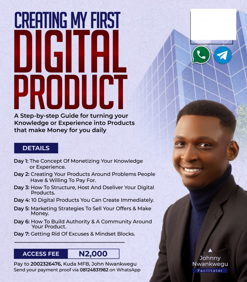 Buy How To Create & Sell Your First Digital Product. by John Nwankwegu on Selar