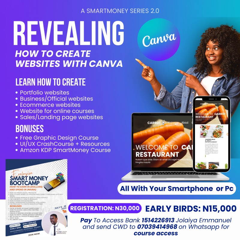 Buy New Canva Website Design Course - Become a Website designer in less than 7 days using canva ...