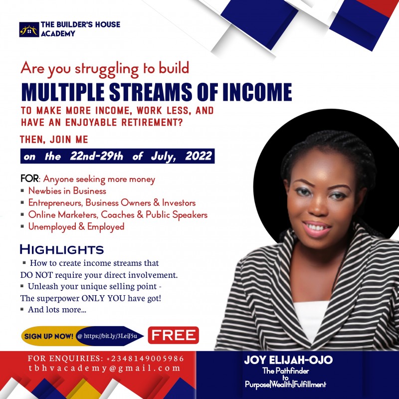 Get Seminar On How To Build Multiple Streams of Income by Joy Paul on Selar