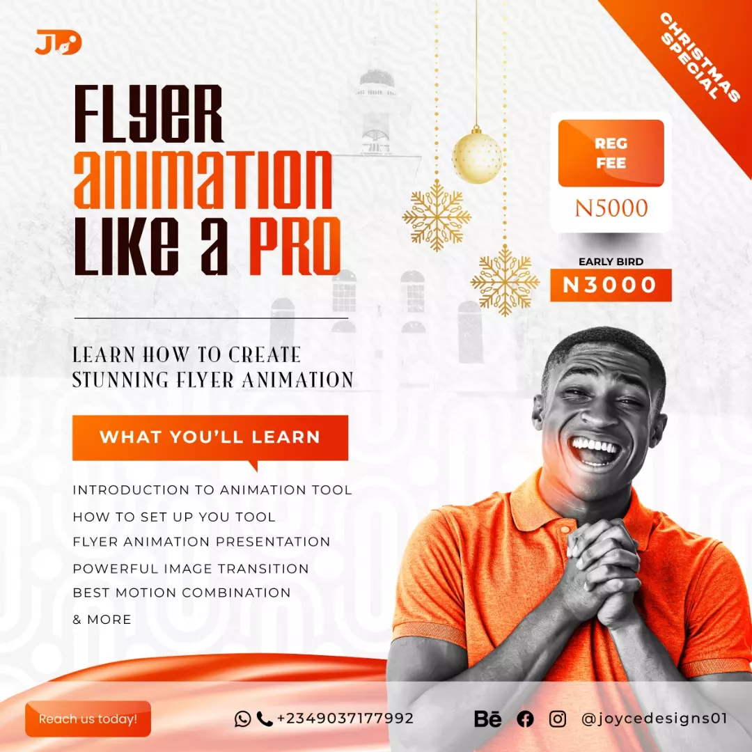 Buy Flier Animation class by Joyce Designs on Selar