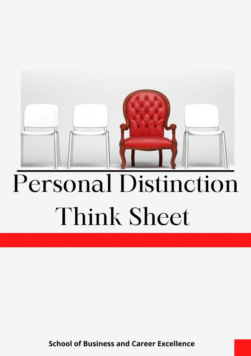 Get Personal Distinction Think-Sheet. by Julius Afolabi on Selar