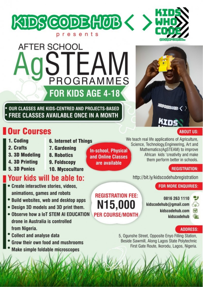 Subscribe Online AgSTEAM Classes for Kids age 4-18 by Kids Code Hub on ...
