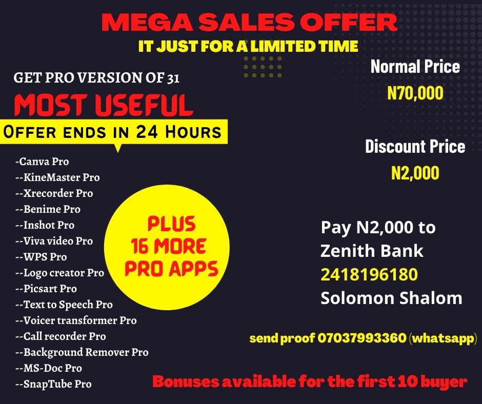 Buy GET 31 PRO VERSIONS APPS FOR THE PRICE OF ONE by Solomon Shalom on ...