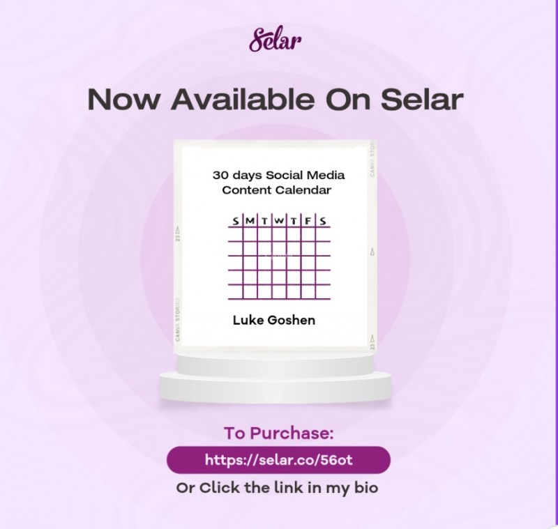 Buy 30 days Social Media Content Calendar by Luke Goshen on Selar