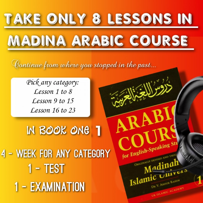 Buy TAKE ONLY 8 LESSONS FROM MADINA ARABIC BOOK 1 by Medinah Arabic ...