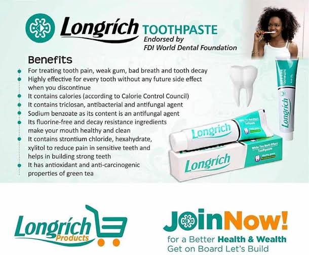 Buy LONGRICH 200g MULTIEFFECT TOOTHPASTE by Millennium Works on Selar