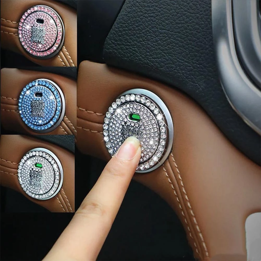 Buy Car Interior Engine Ignition Start Stop Button Protective Cover ...