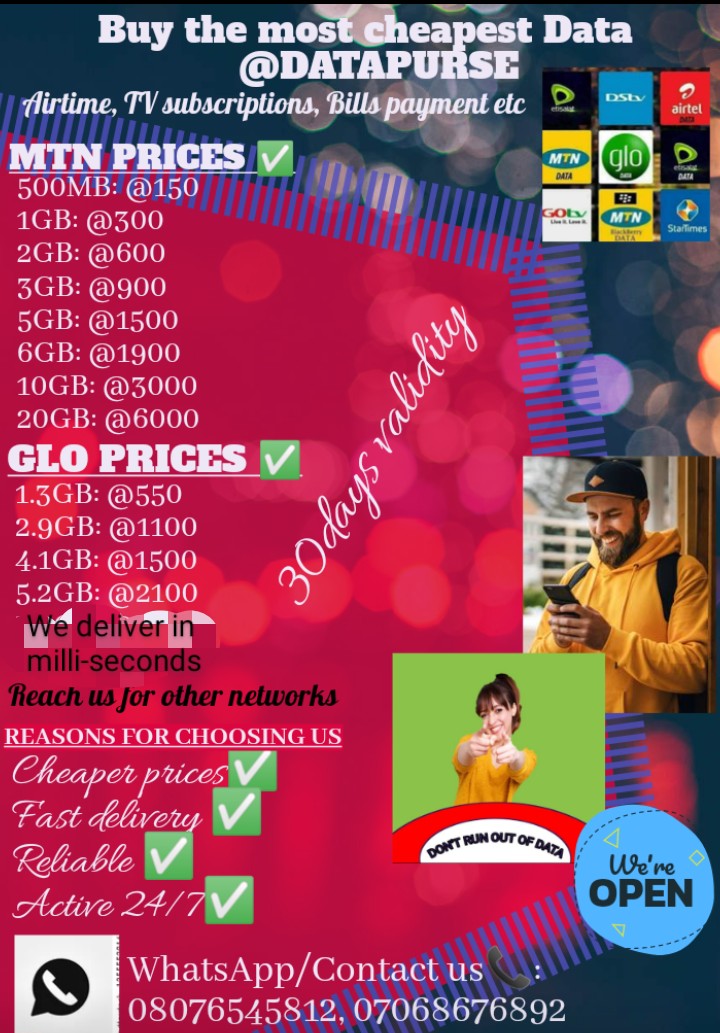 Subscribe DATA, TV subscriptions, Airtime to Cash, etc by Awe olaoluwa Emmanuel on Selar