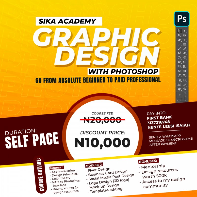 Buy Graphic Design With Photoshop by Nente Leesi Isaiah on Selar