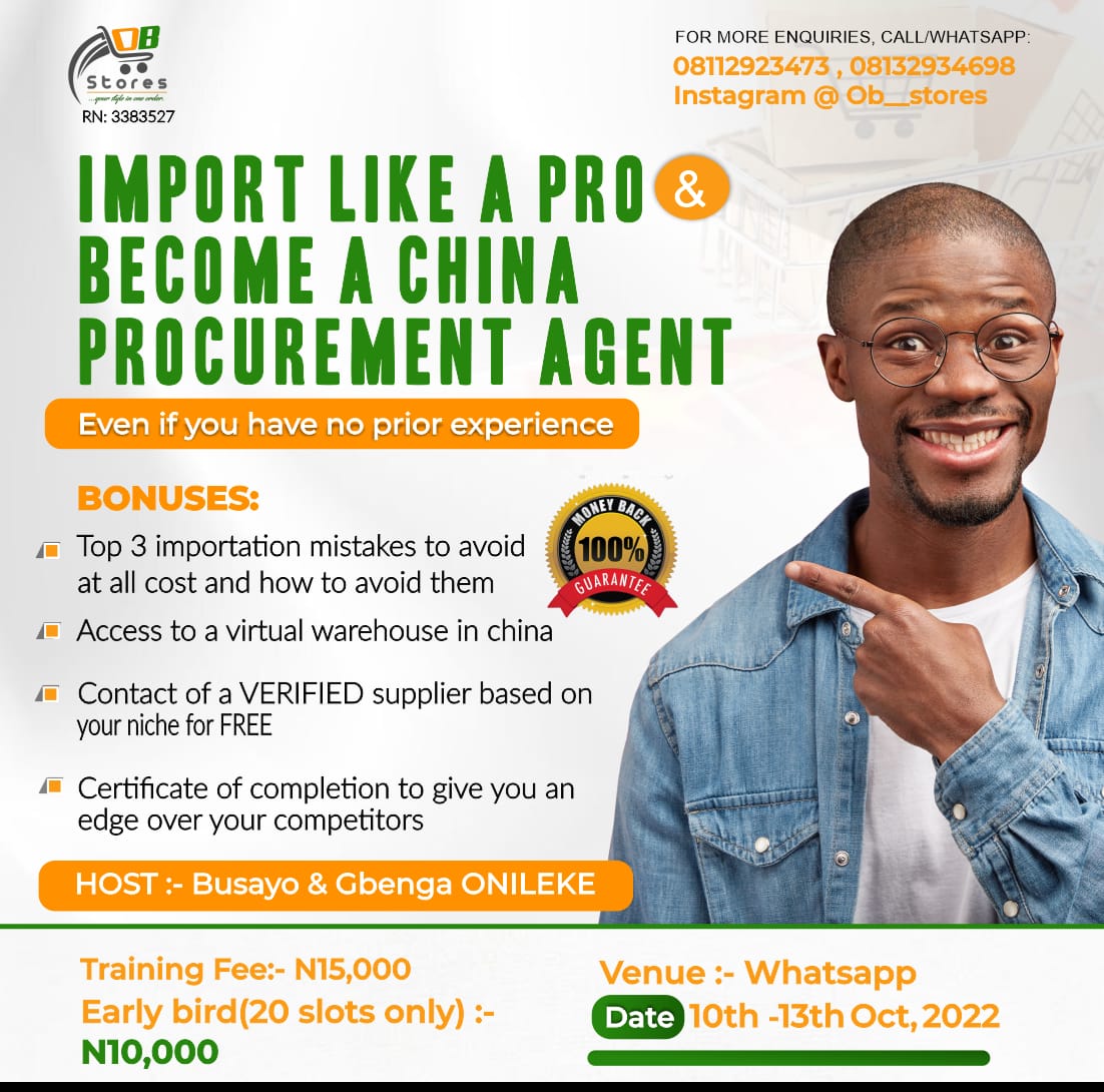 Buy IMPORTATION TRAINING by Onileke Gbenga Francis on Selar