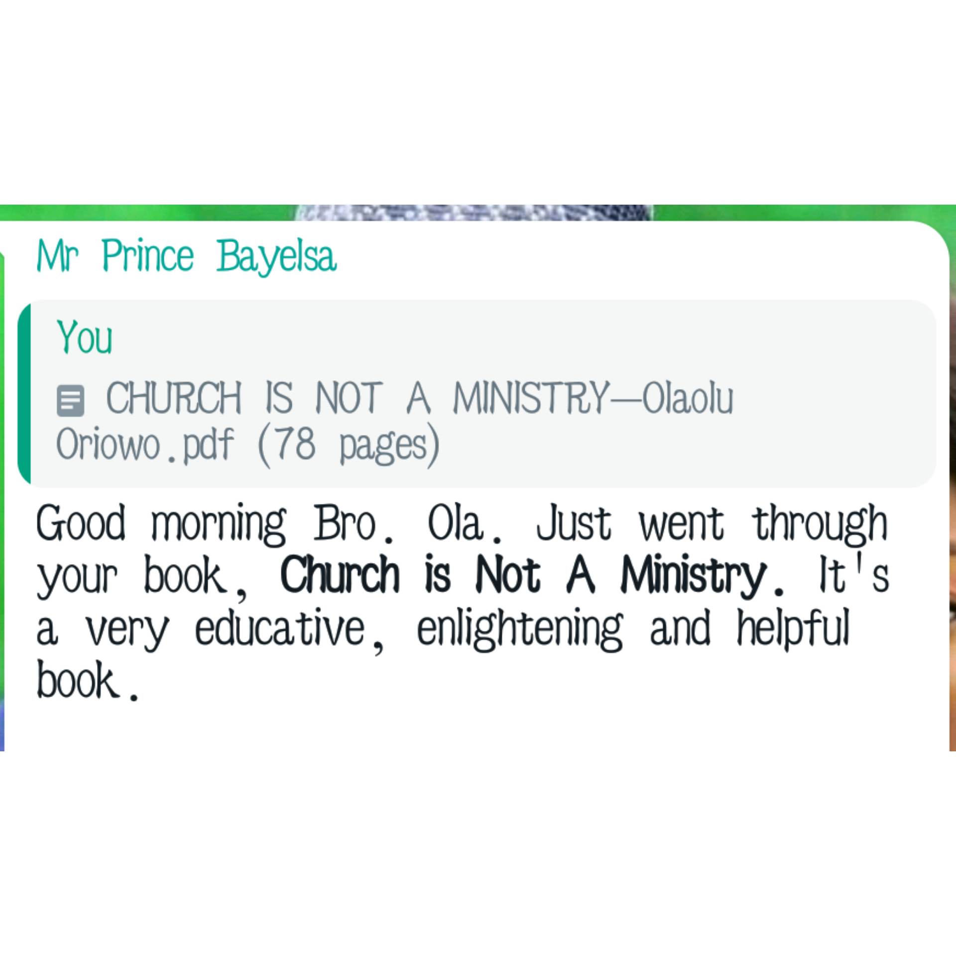 Get CHURCH IS NOT A MINISTRY by Olaolu Oriowo on Selar