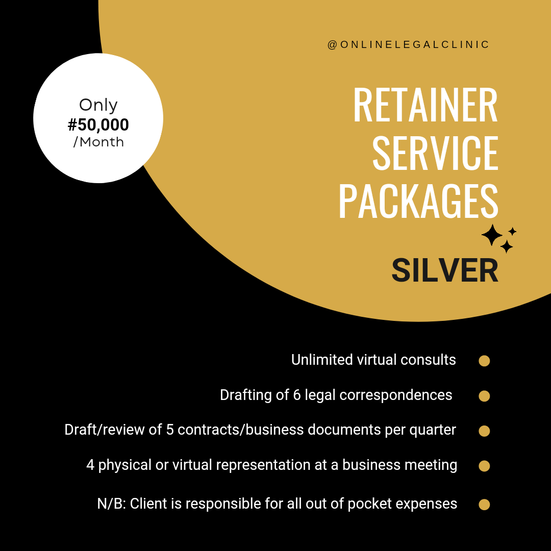 Subscribe RETAINER SERVICE PACKAGE (SILVER) by Online Legal Clinic on Selar