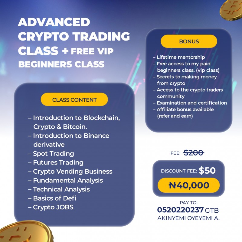Buy ADVANCED CRYPTO TRADING COURSE by Akinyemi Oyeyemi on Selar
