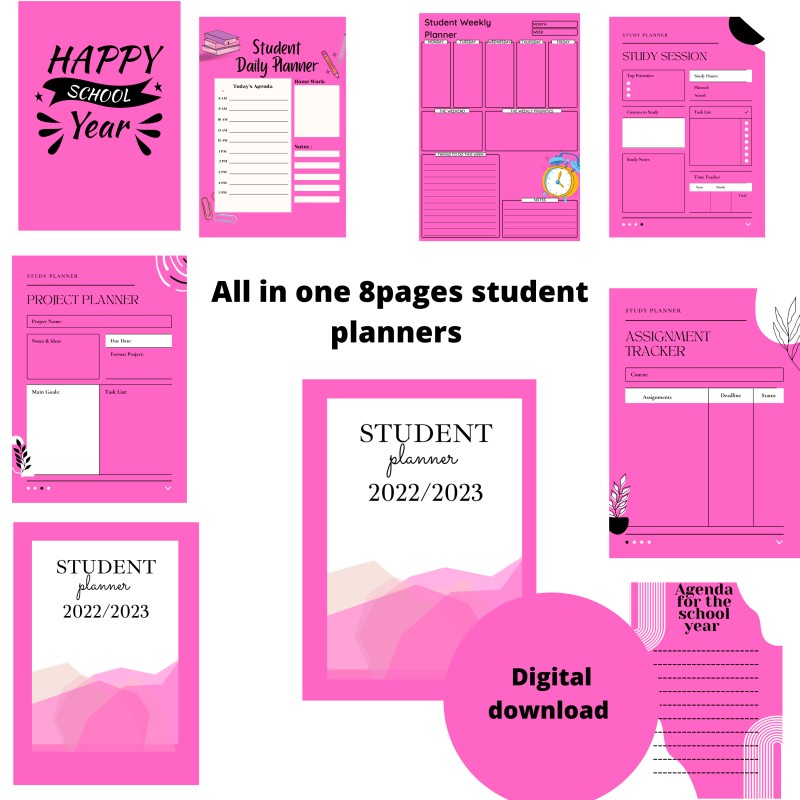 Buy Pink Student planners by Baddies prints on Selar