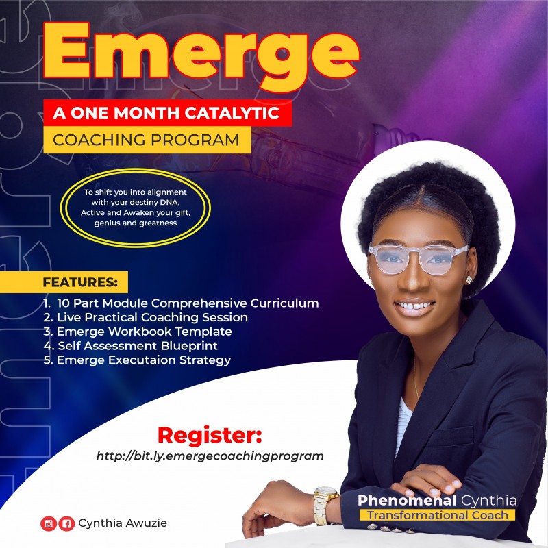 Buy EMERGE COACHING PROGRAM by Cynthia Awuzie Phenomenal on Selar