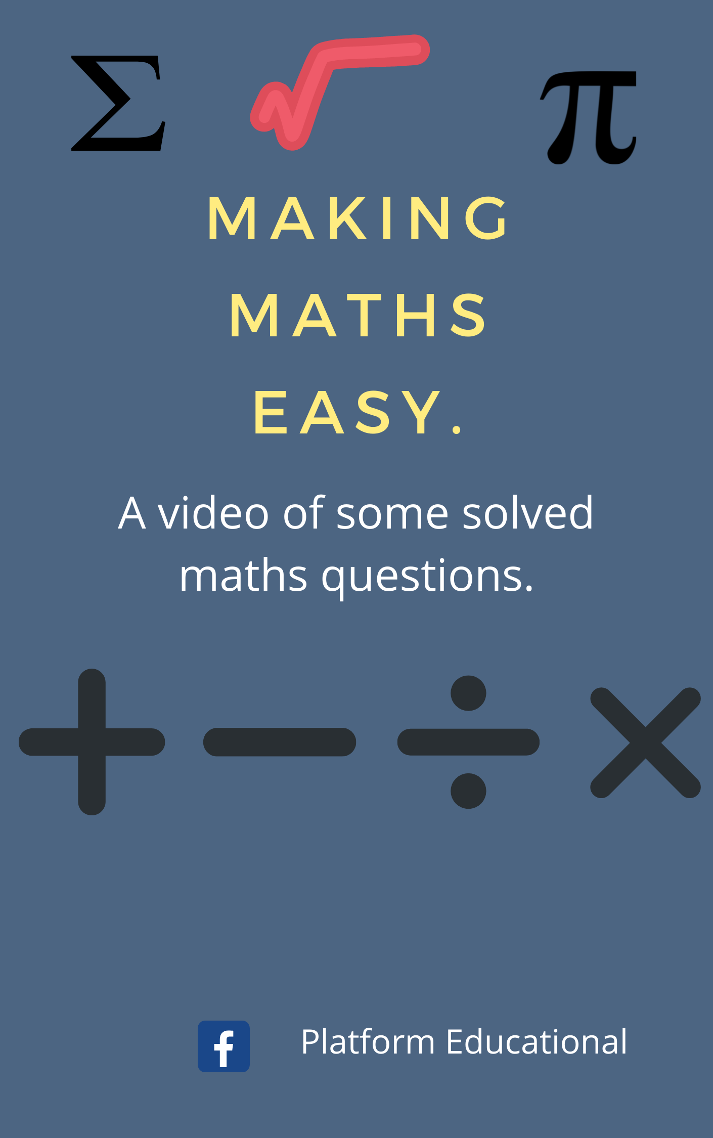 Get Making Maths easy: a video of some solved questions. by Platform ...