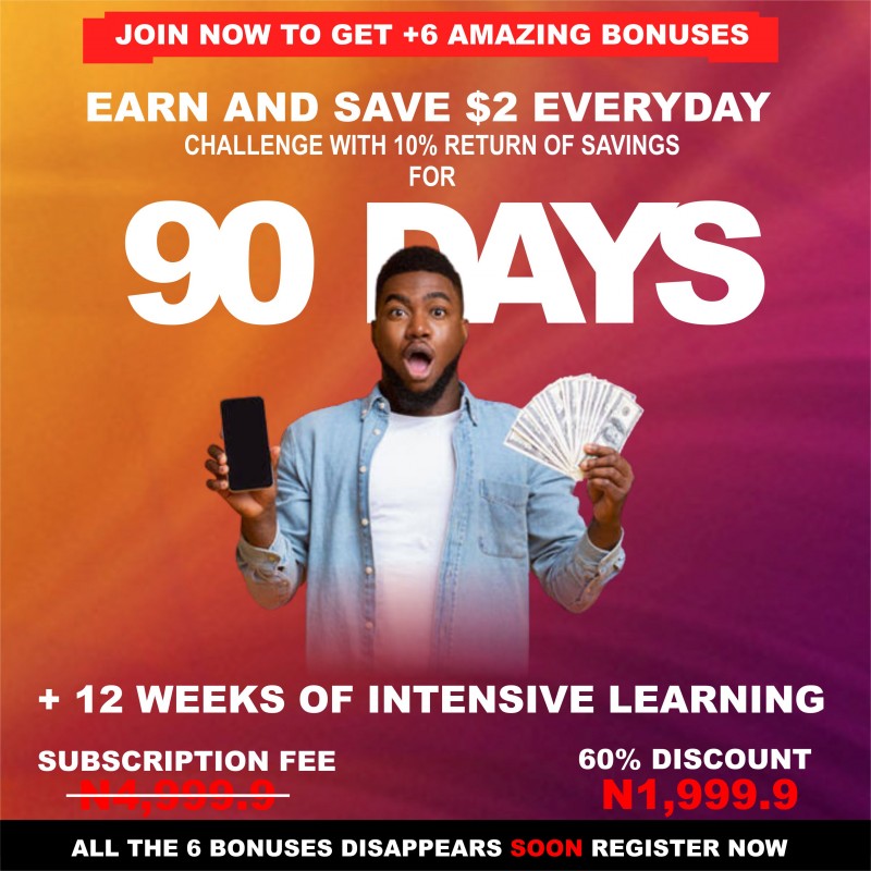 Buy EARN & SAVE $2 EVERYDAY CHALLENGE by Praise Chima Nnabuihe on Selar