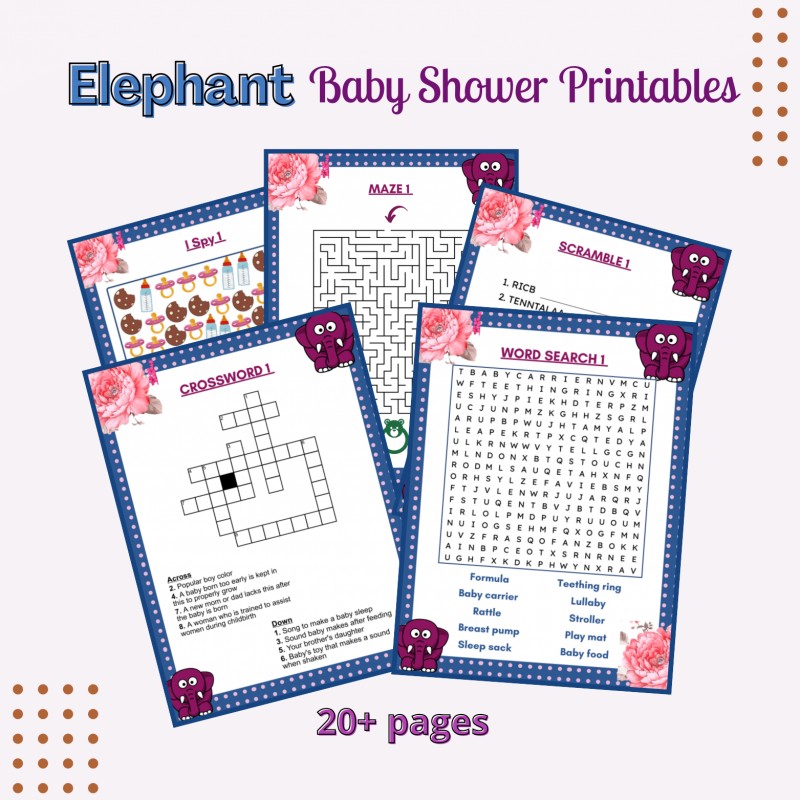 Get Elephant Baby Shower Bundle by PUZZLE GLAZE on Selar
