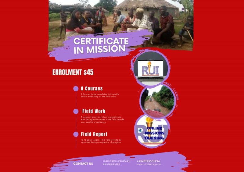 Buy 5 MONTH MISSIONS CERTIFICATE PROGRAM by Reaching the Unreached Int'l on Selar