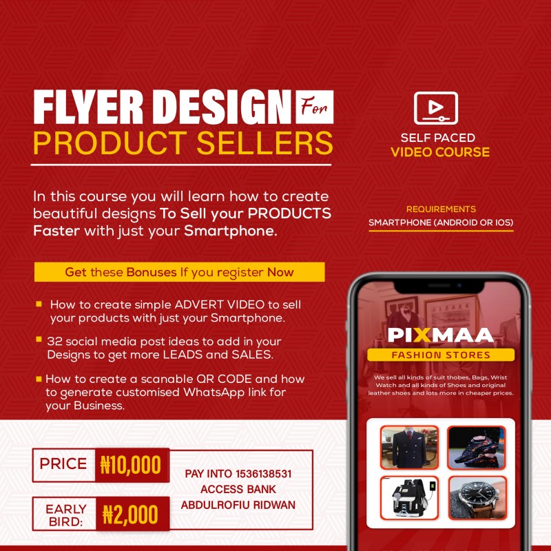 Buy Flyer Design for Product Sellers by Rg Design Studio on Selar