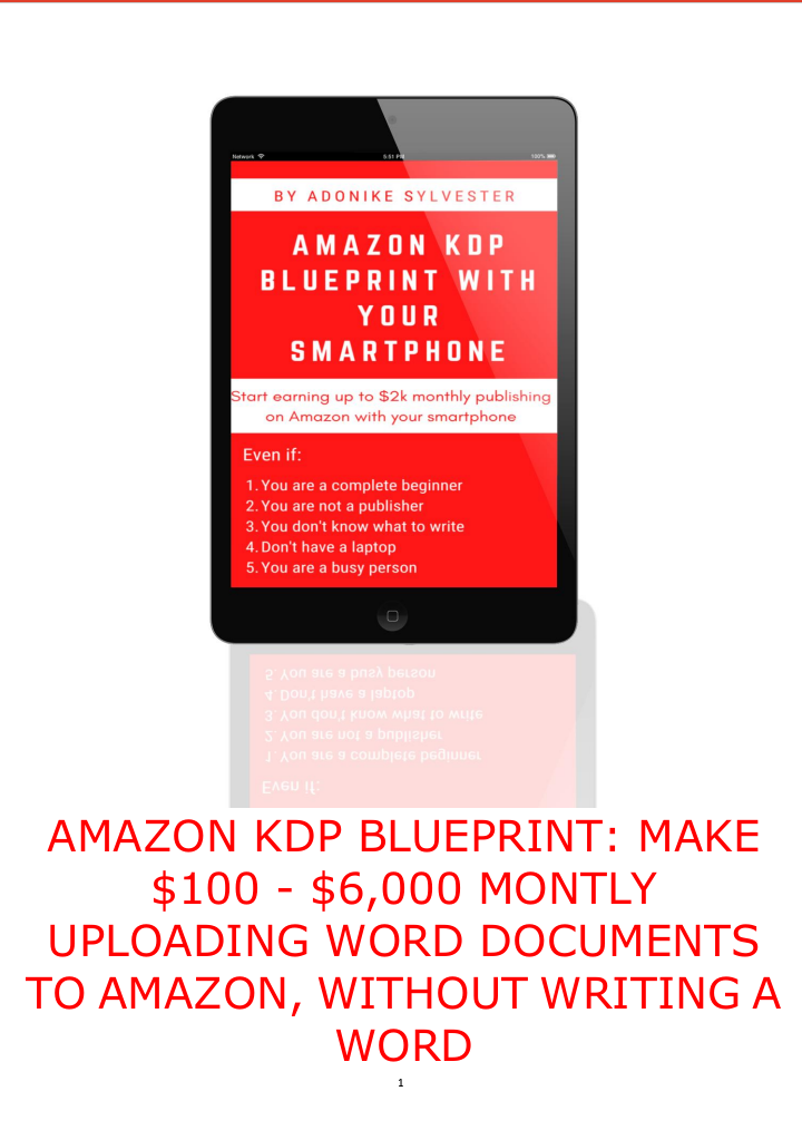 Buy Amazon KDP Blueprint - Make $100 - $6000 Monthly Uploading ...