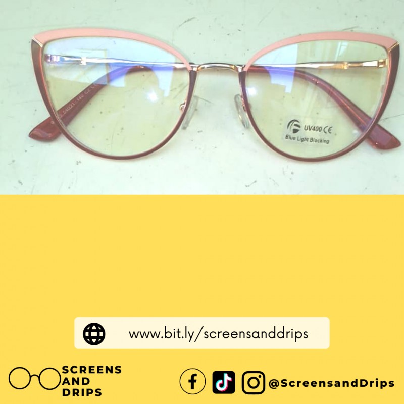 Buy Pink and Brown Anti Glasses for women by Screens and Drips on Selar
