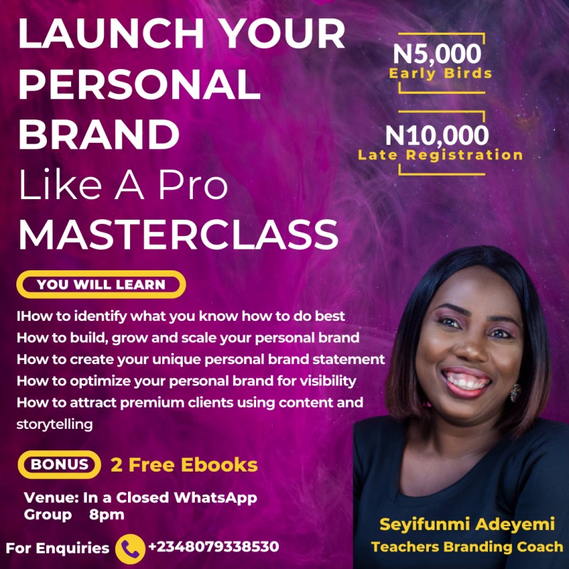 Buy Launch Your Personal Brand Like A Pro Masterclas by The Creative Edupreneur on Selar