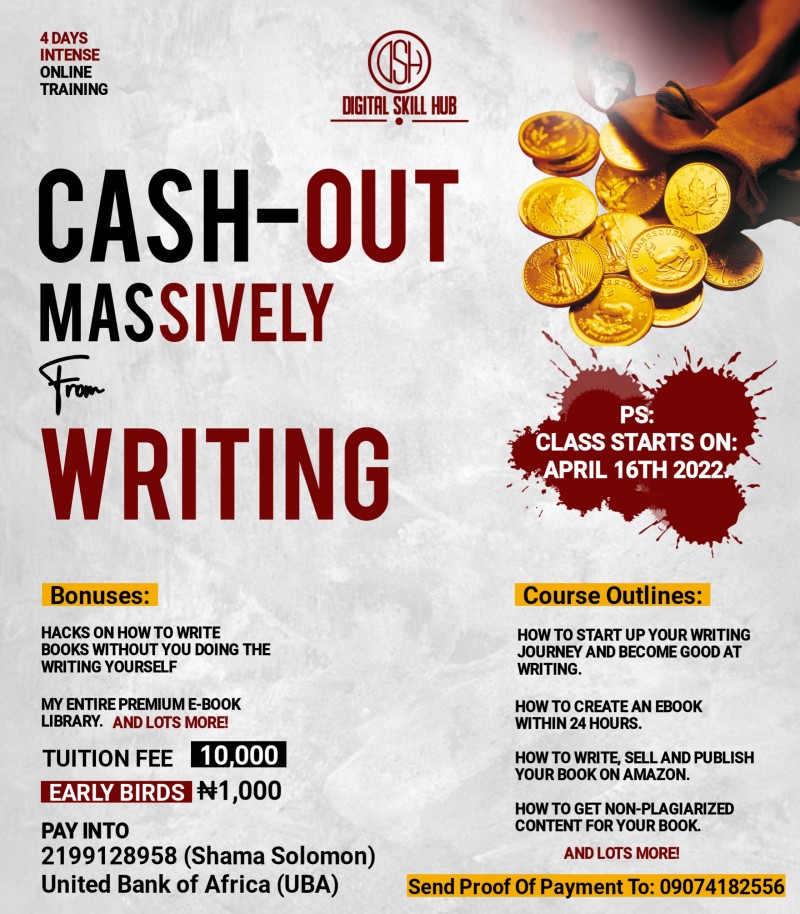 Buy CASH-OUT FORM WRITING by Shama Solomon on Selar