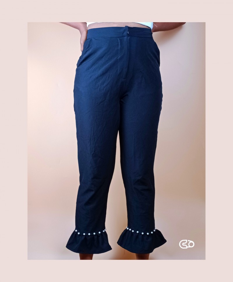 Buy RUFFLE HEM WITH PEARL DETAIL PANTS by COORDINATES HQ on Selar