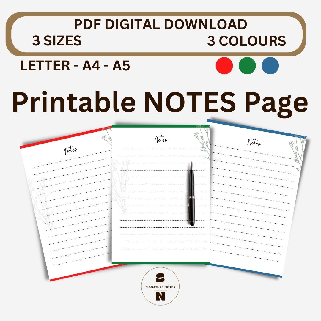 Buy RGB Printable Notes Page by SIGNATURE NOTES on Selar