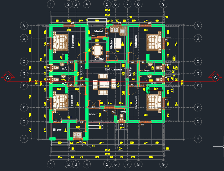 Buy A complete luxury four bedroom bungalow Architectural Plan ...
