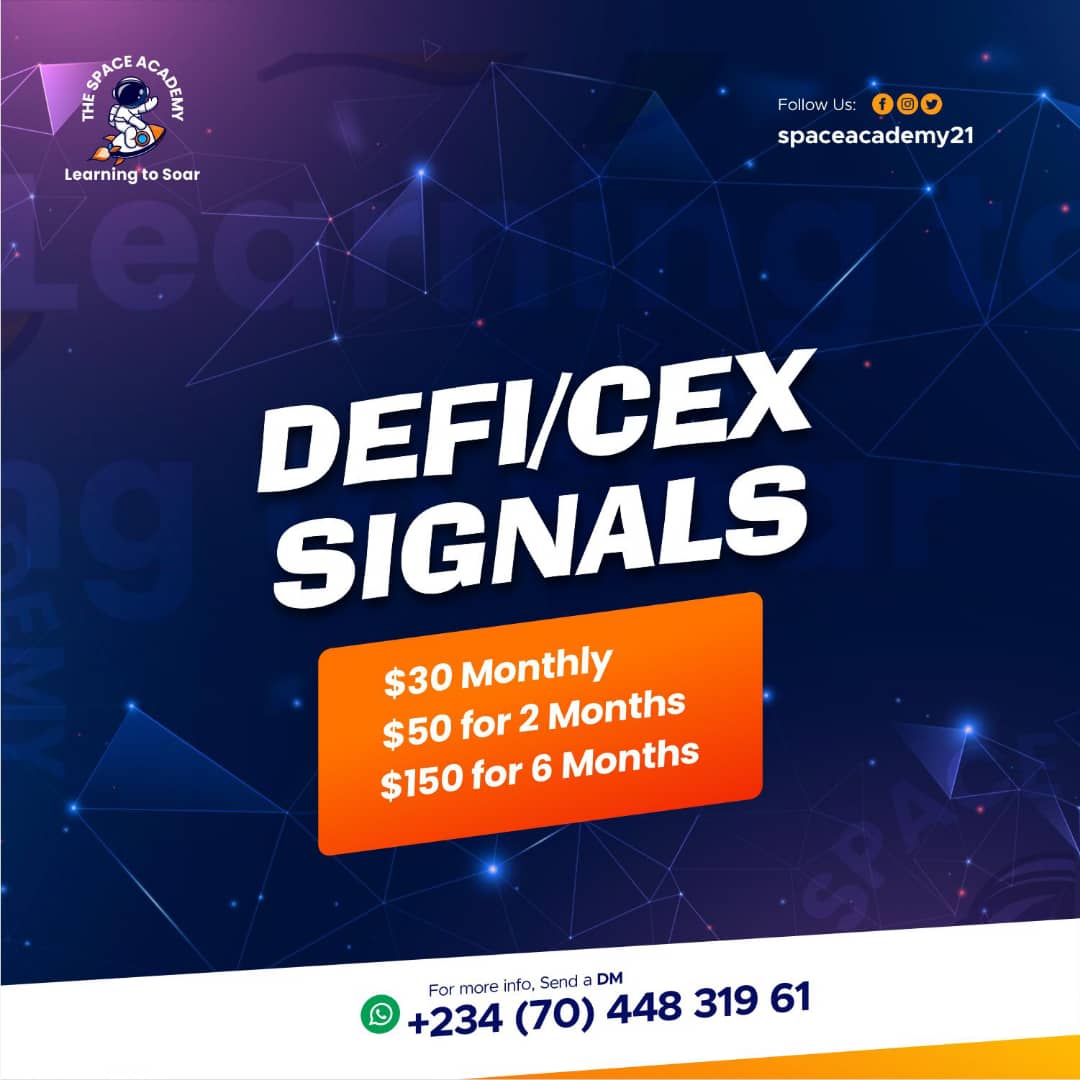 Subscribe Defi and Crypto Trading signal by The Space Academy on Selar