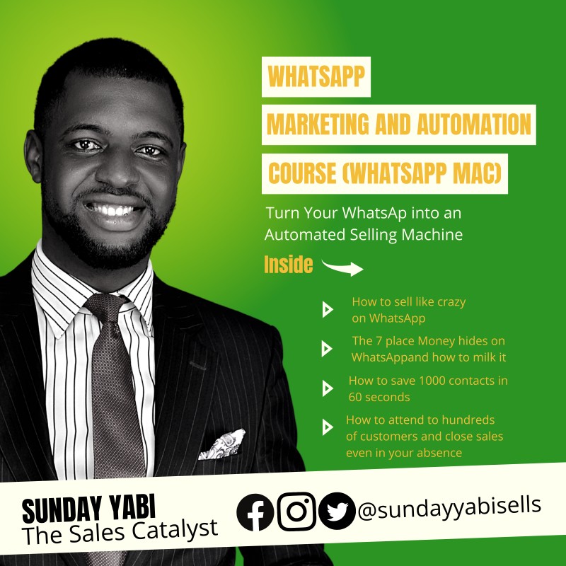 Buy WHATSAPP MARKETING AND AUTOMATION COURSE by Sunday Yabi on Selar