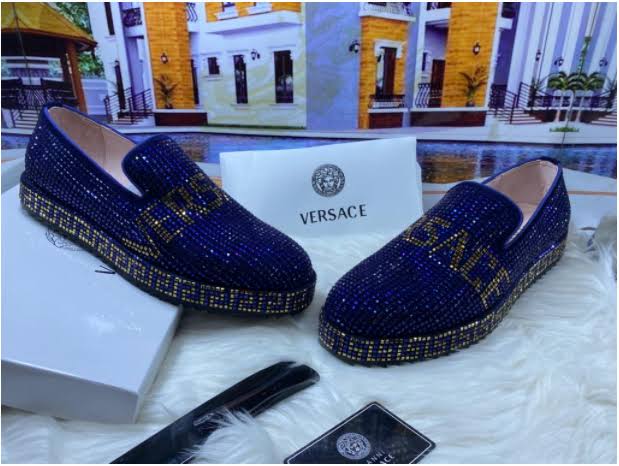 Buy VERSACE DESIGNER STONED LOAFERS by Swag-Niggar Wears on Selar